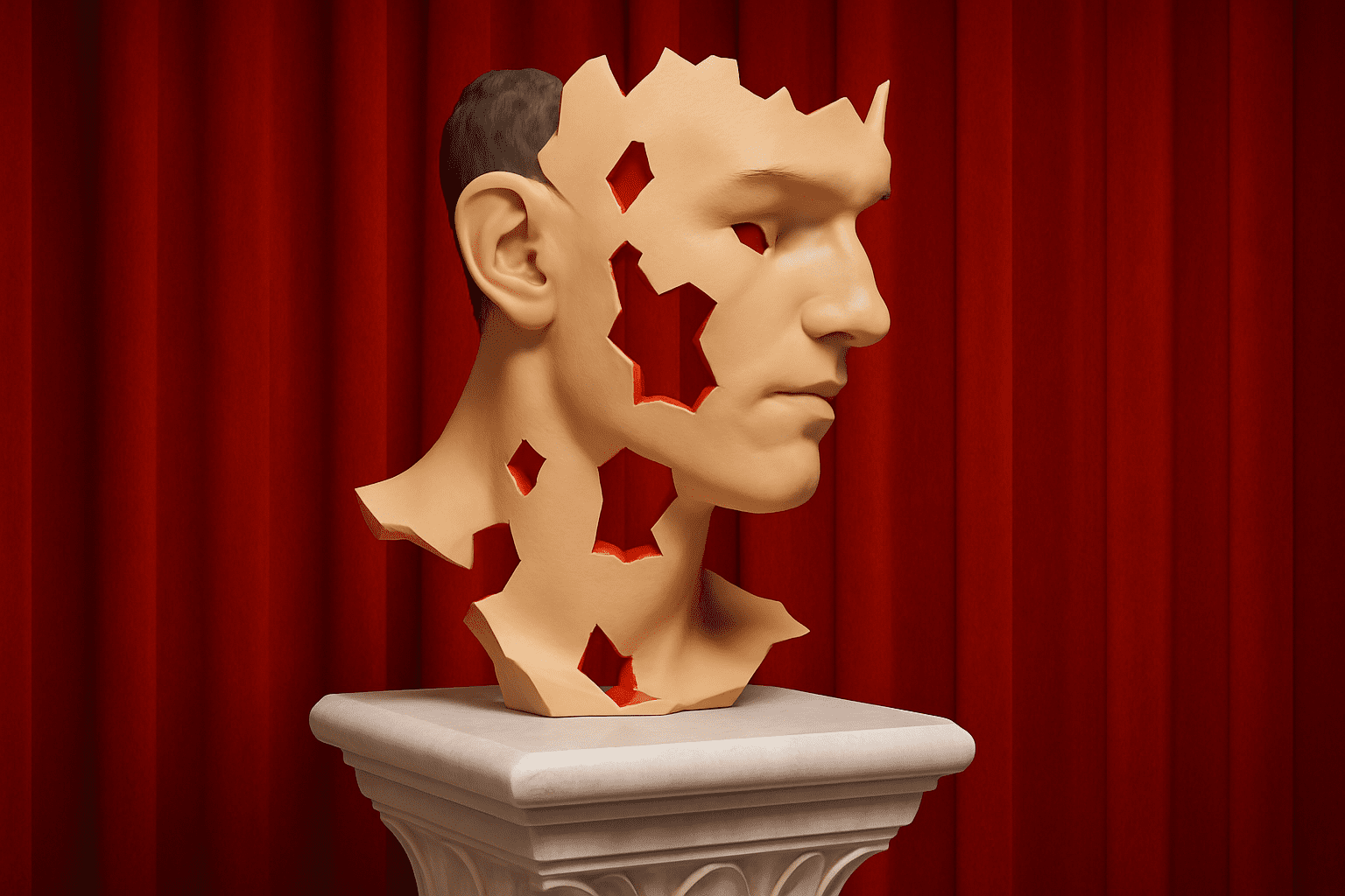 Create a Stunning Life Mask Sculpture in Photoshop - Blue Lightning
