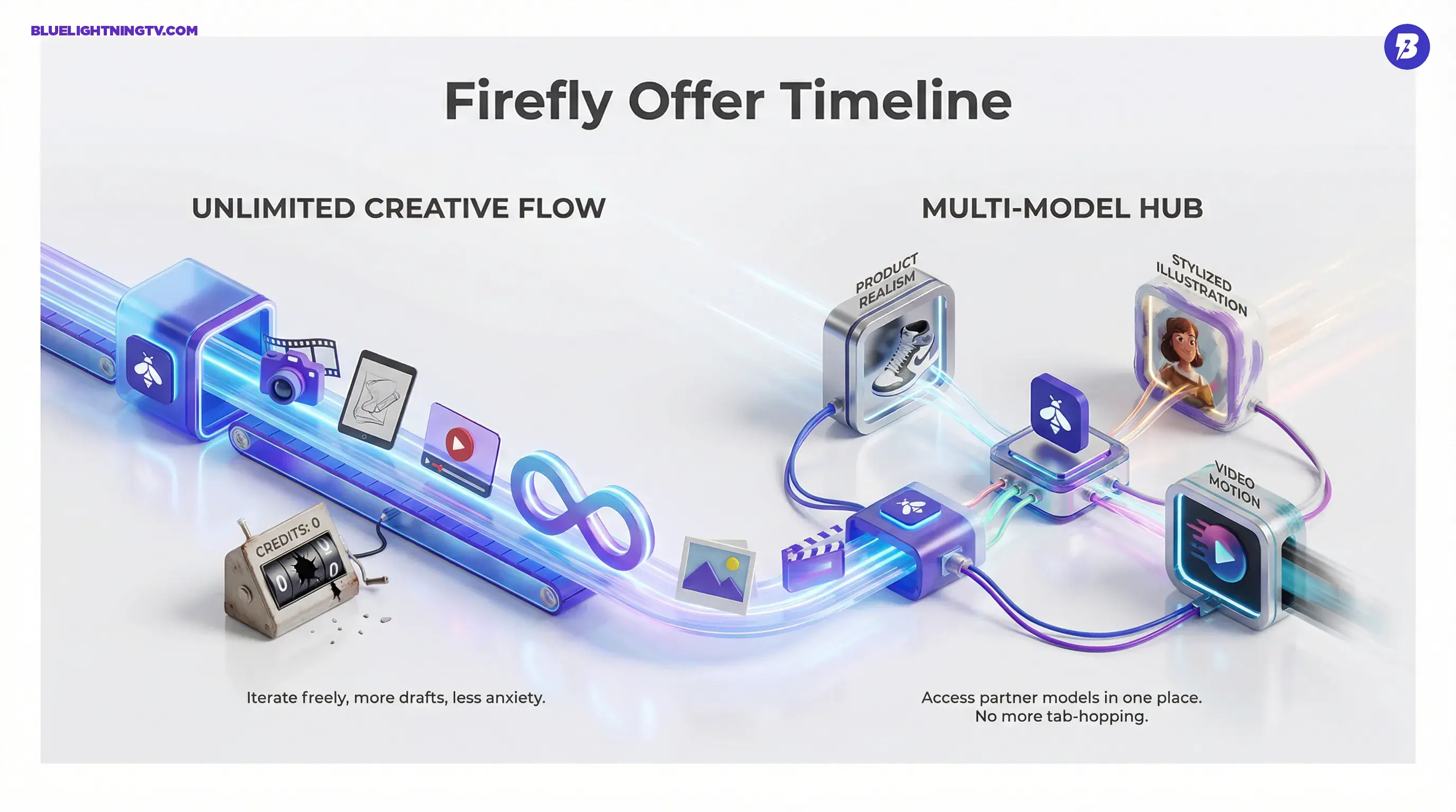 Adobe Firefly Unlimited: New Multi-Model Creative Hub - Blue Lightning